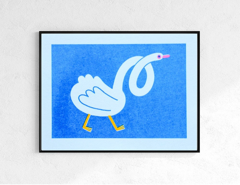 Duck Mini Risograph Print — Fred Aldous