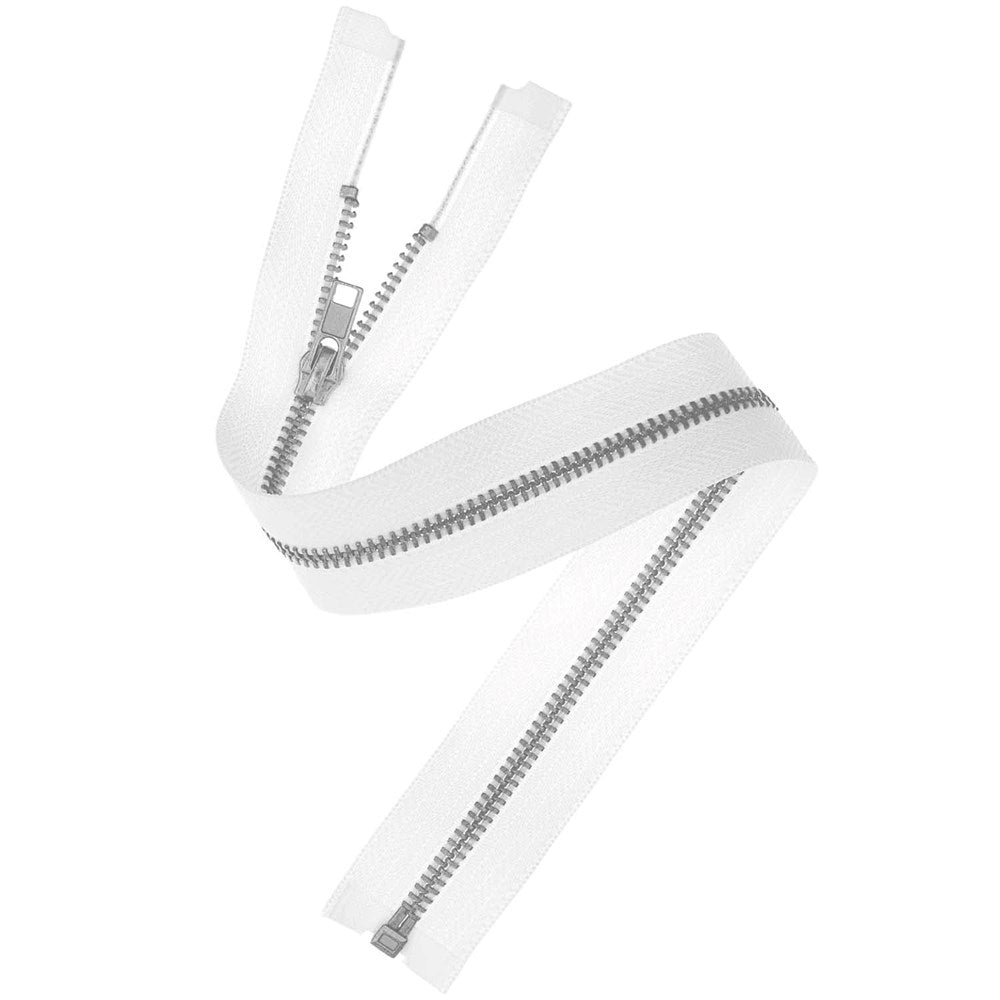Zip Silver Metal White 22cm/3mm — Fred Aldous