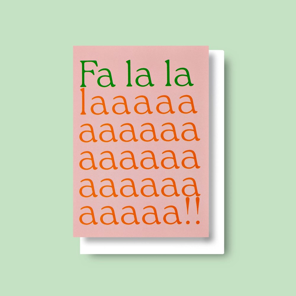 Alphabet Fa La La Card — Fred Aldous