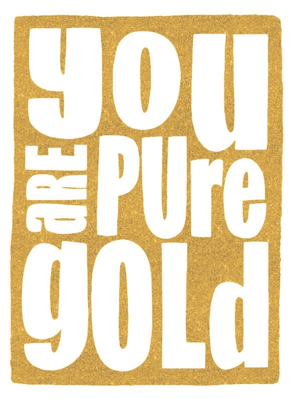 Pure Gold Greetings Card — Fred Aldous