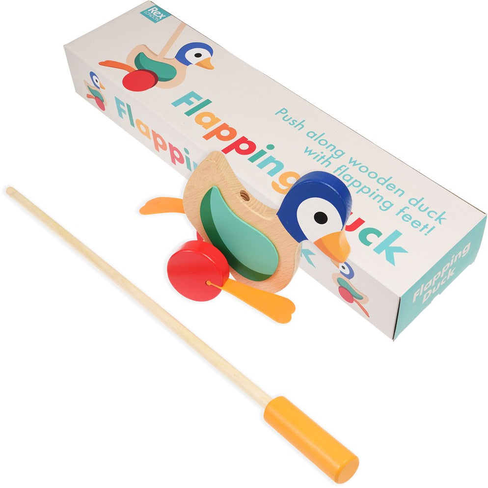 Wooden Push Along Flapping Duck — Fred Aldous