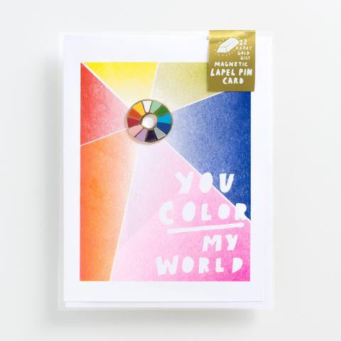 YOW: Magnetic Label Pin Card - You Colour My World — Fred Aldous