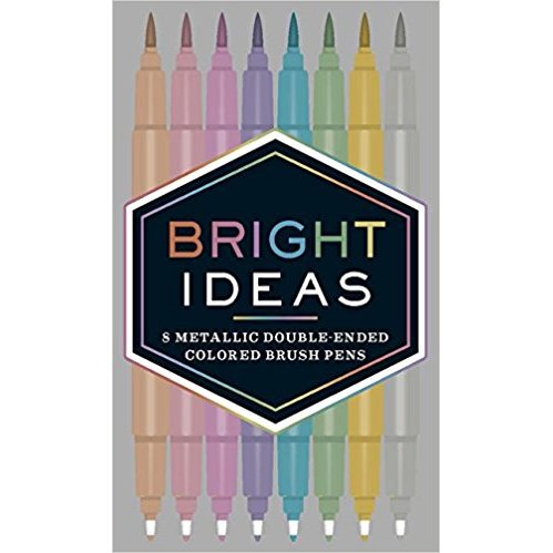 Bright Ideas Metallic Double-ended Colored Brush Pens: 8 Colored Pens ...
